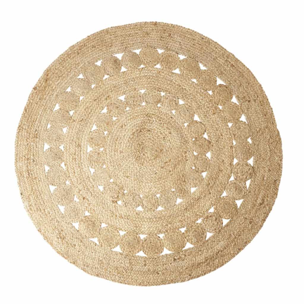 Rund matta JUTE, natur - Nordal - Fri frakt - Hemlängtan.com